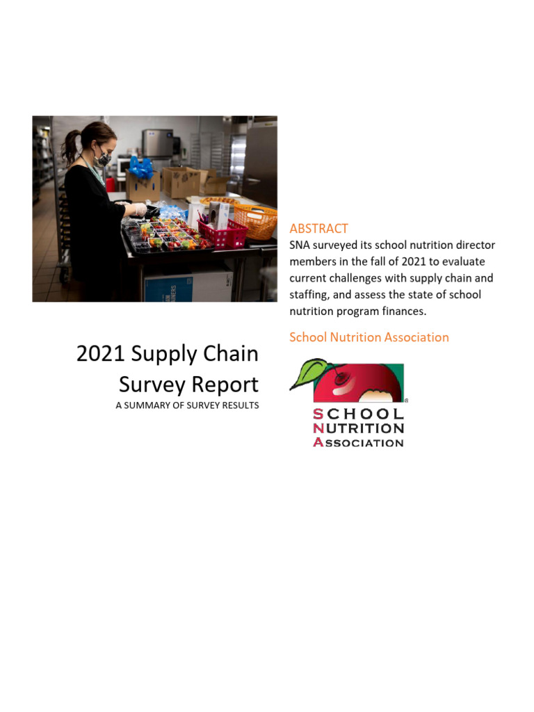 2021 Supply Chain Survey Report | PDF | School Meal