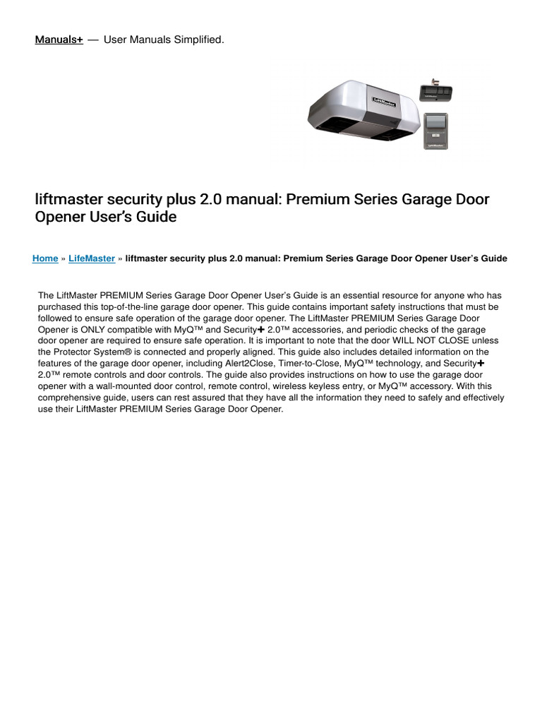 Lifemaster 7675 User Manual | PDF | Door | Remote Control