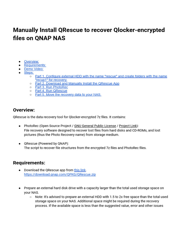 Manually Install Qrescue To Recover Qlocker Encrypted Files On Qnap Nas en | PDF | Computer File ...