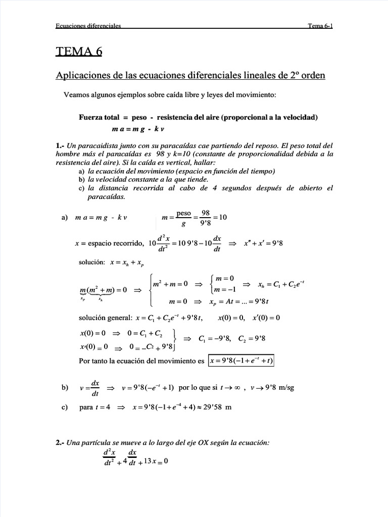 Wiac - Info PDF Tema 6 Aplicaciones de Las Edo S de Orden Superior PR | PDF | Capacidad ...