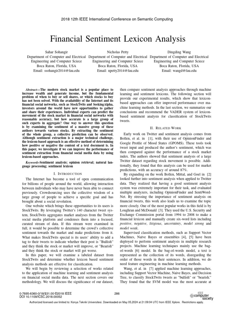 Financial Sentiment Lexicon Analysis | PDF | Machine Learning | Support Vector Machine