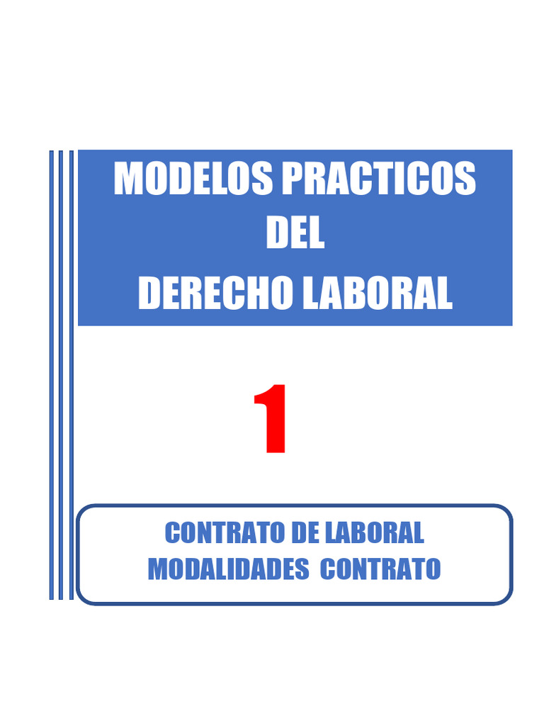 01 Modelo de escrito de Contrato de Trabajo Modalidades | PDF | Derecho laboral | Documento de ...