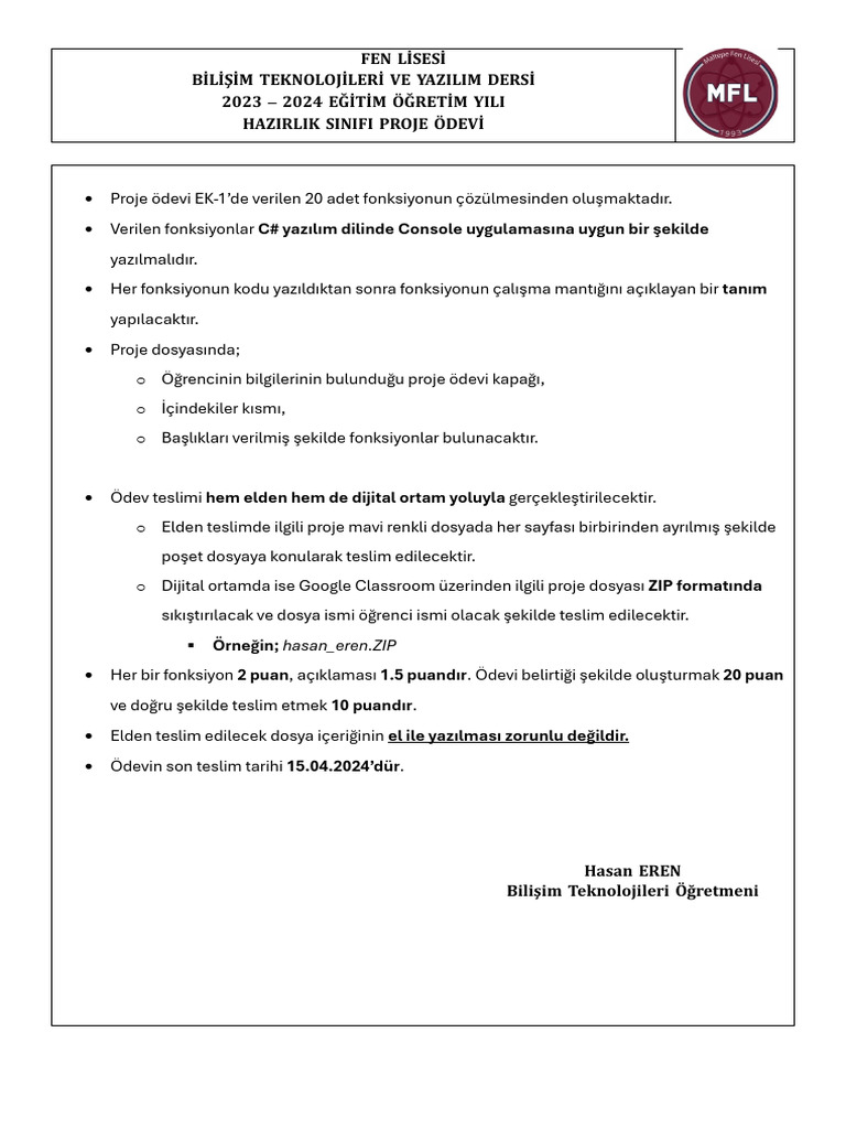 Haz RL K S NF Proje Devi A Klamas | PDF