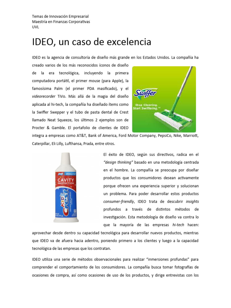 Innovación y Design Thinking en IDEO | PDF | El pensamiento de diseño ...
