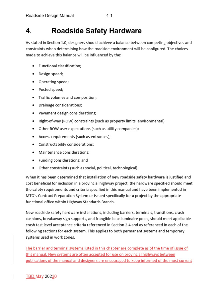 RDM Chapter 4 Draft 2023 Markup | PDF | Road Transport | Transport Infrastructure