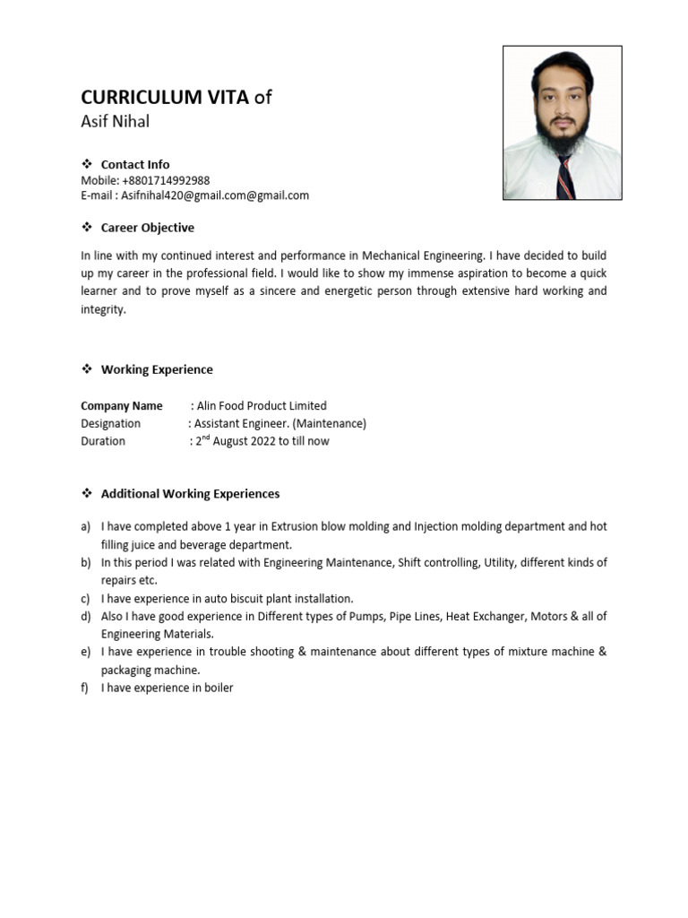 CV of Asif Nihal | PDF
