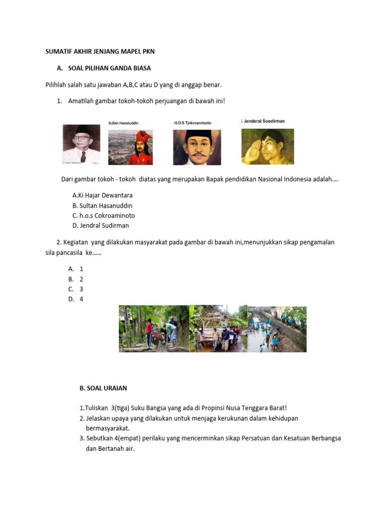 Sumatif Akhir Jenjang Mapel PKN | PDF | Ilmu Sosial