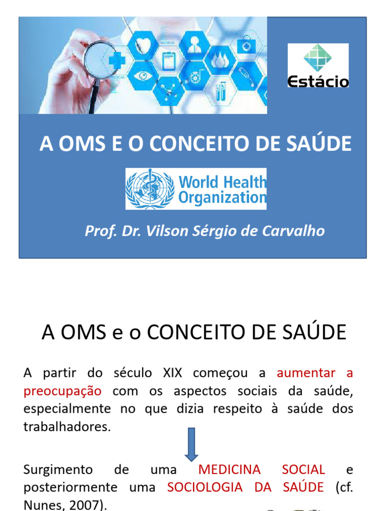 A OMS e o Conceito de Saúde Pública | PDF | Sociedade | Sociologia