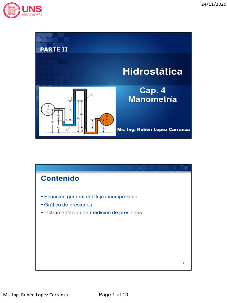 MF - Cap - 04 - Manometría L | PDF | Presión | Medida de presión