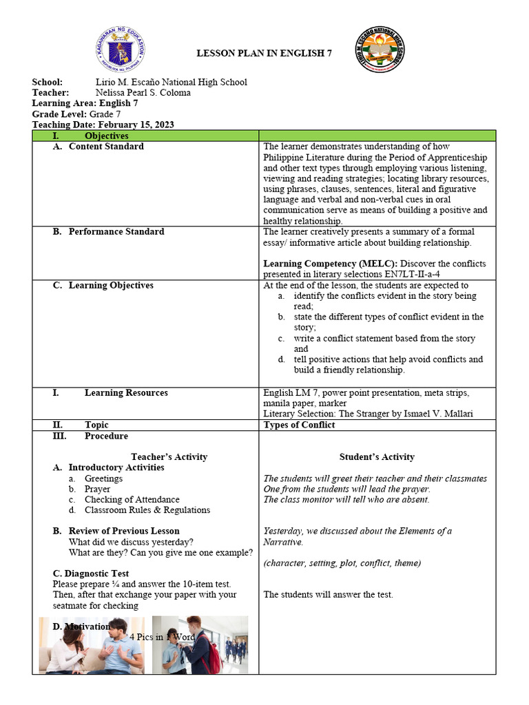 C0 4 - Detailed Lesson Plan | PDF | Lesson Plan | Learning