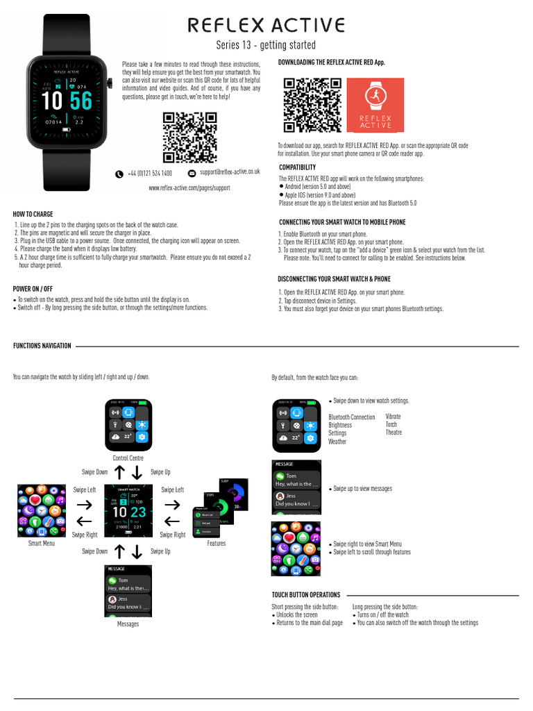 Reflex Smartwatch | PDF | Smartwatch | Smartphone
