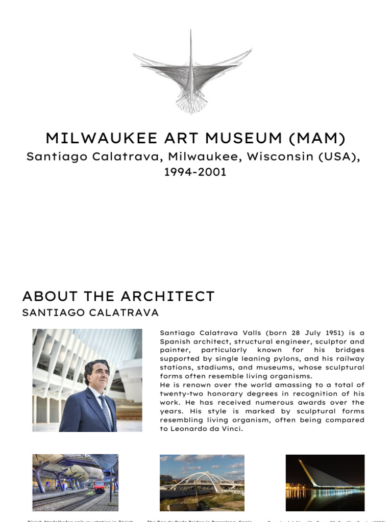 Milwaukee Art Museum: Calatrava Design | PDF | Architectural Design ...