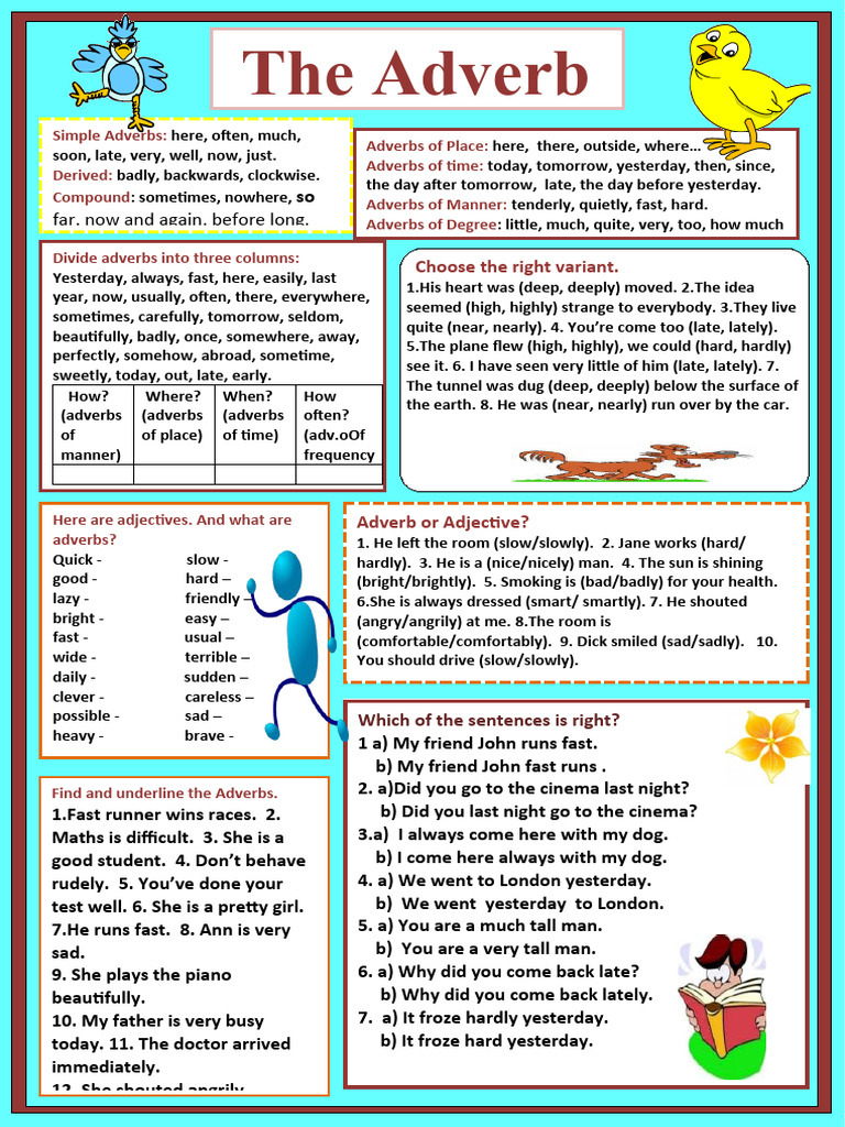 Adverbs - Explanation Exercises | PDF | Adverb | Linguistic Morphology
