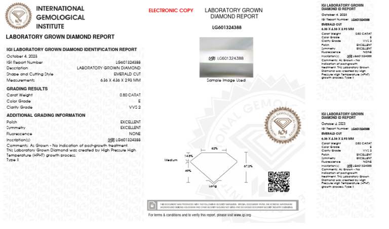 Igi Laboratory Grown Diamond Identification Report | Download Free PDF ...