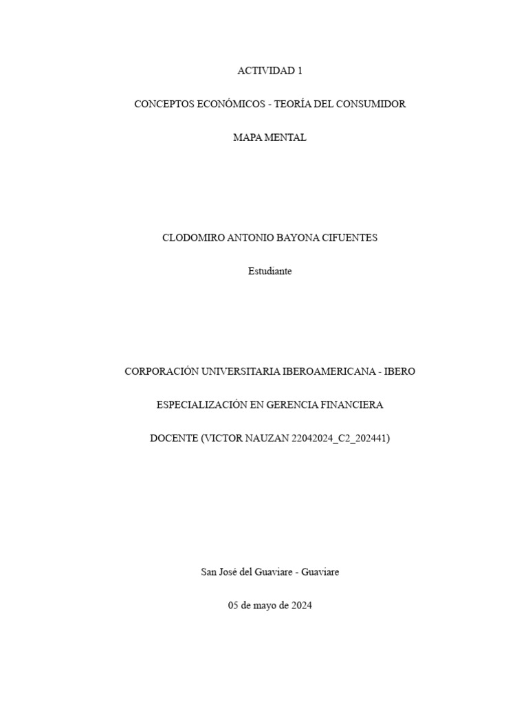 Mapa Mental Trabajo Ibero | PDF | Ciencias económicas | Bienes