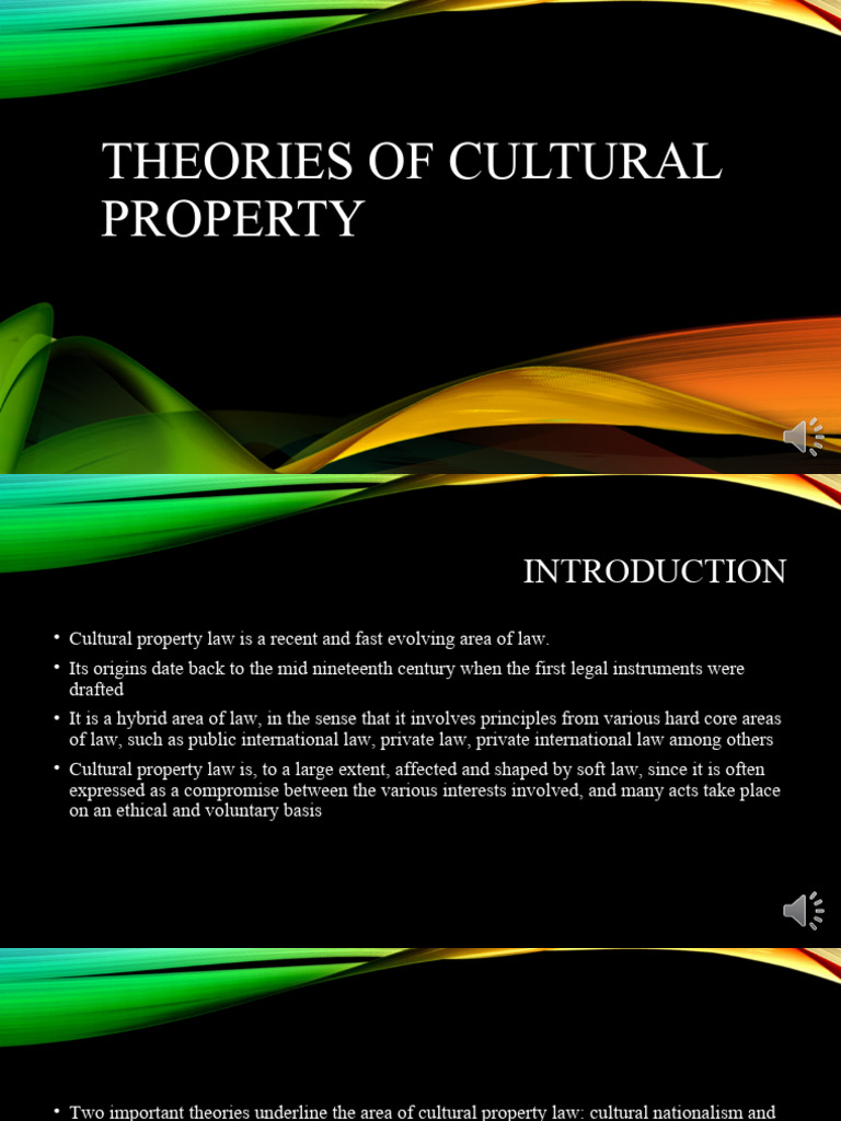 Theories of Cultural Property Law | PDF | Museum | Property