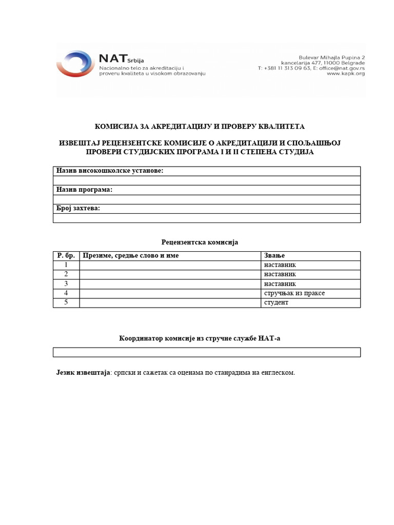 Izvestaj-za-Recenzentsku-komisiju-Studijski-programi-OAS I MAS | PDF