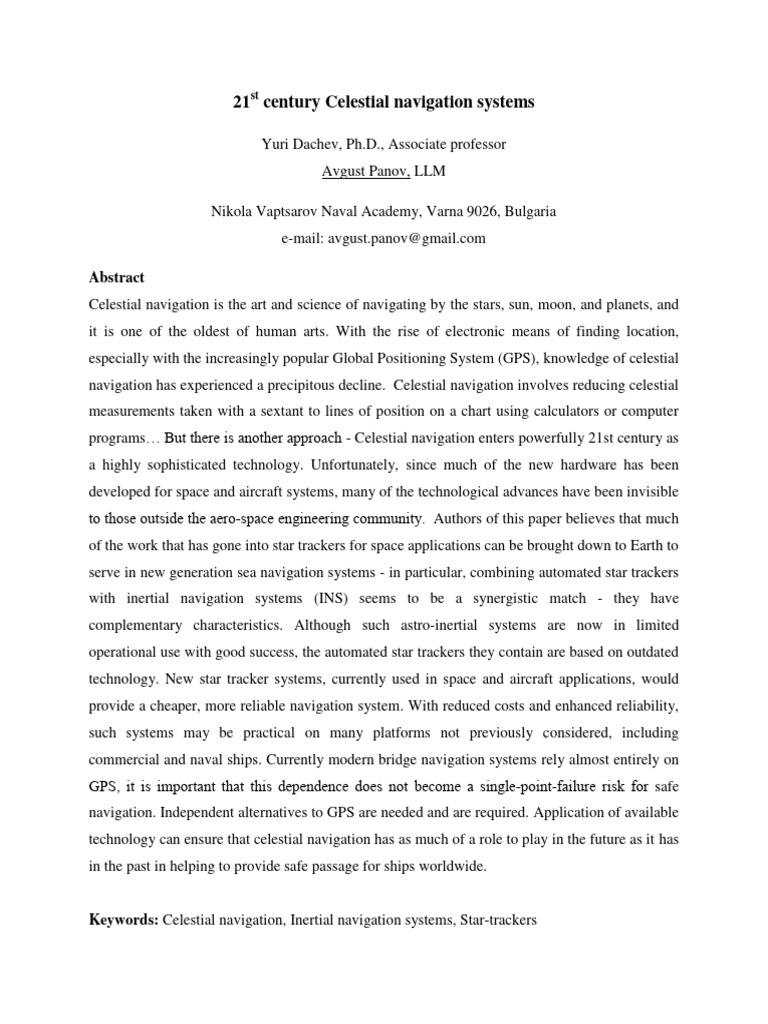 21st Century Celestial Navigation System | PDF | Navigation | Global ...