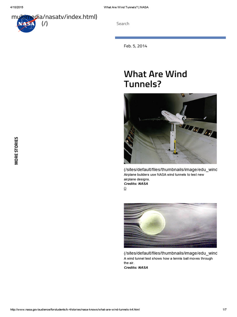 What Are Wind Tunnels - NASA | Download Free PDF | Wind Tunnel | Nasa