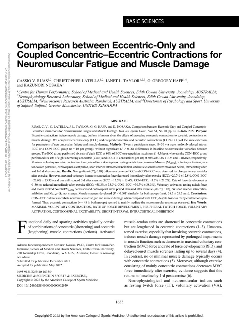 Comparison Between Eccentric Only and Coupled.3 | PDF | Muscle ...