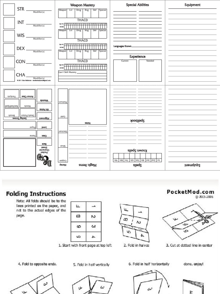 Basic Character Sheet Pocket Pdf Role Playing Games Role Playing Video Games 