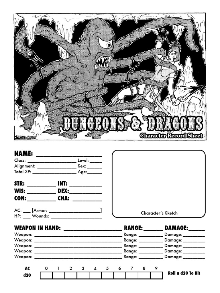 Dandd Character Sheet 2 Basicbx Pdf Role Playing Games Role Playing Video Games 