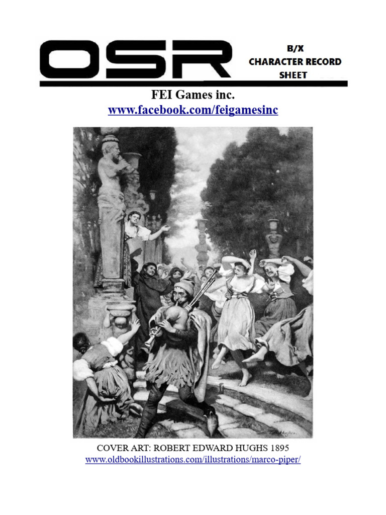 OSR BX Character Record Sheet FEI Games | PDF | Copyright | License