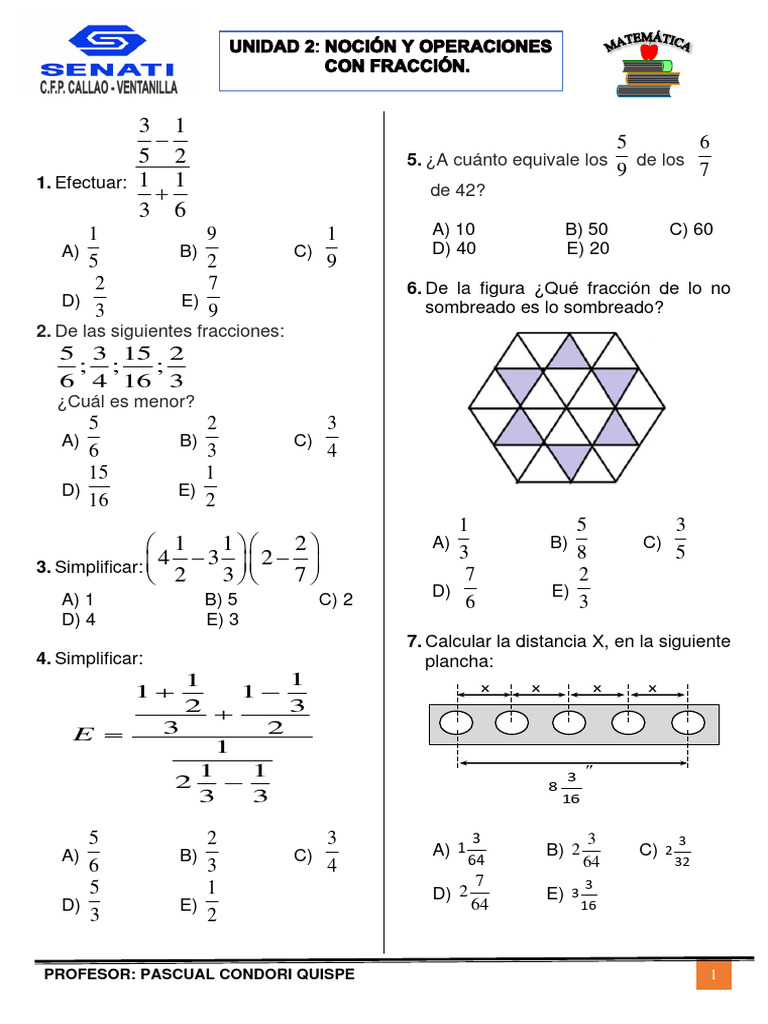 Unidad 2 Noción y Operaciones Con Fracciones | PDF