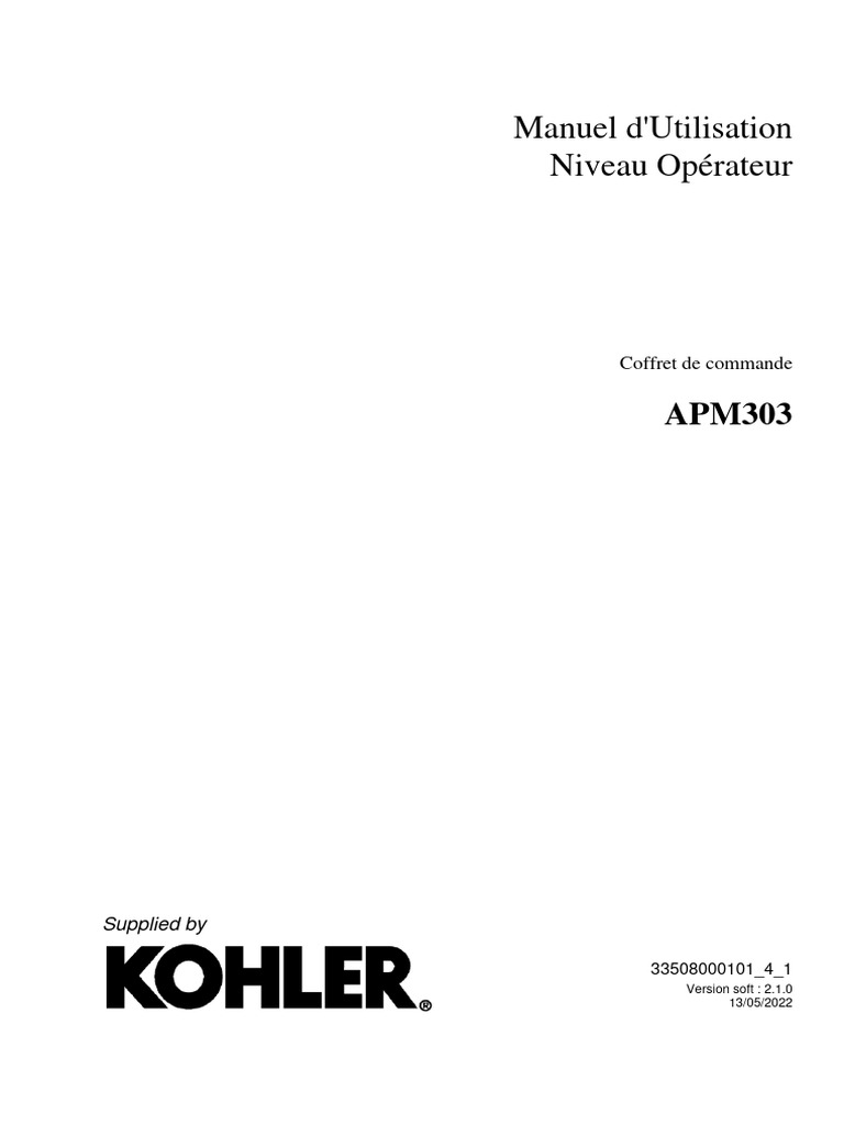 Manuel d'Utilisation APM303 Opérateur | PDF | Interrupteur | Puissance ...