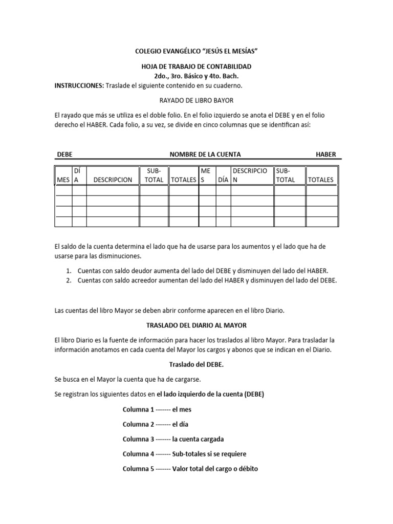 LIBRO MAYOR 2do, 3ro, Básico y 4to. Bach | PDF