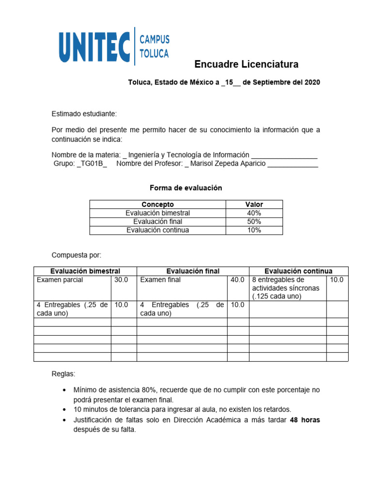 Normas y Evaluación de Ingeniería TI | PDF | Evaluación | Educación ...