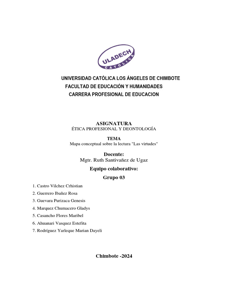 Mapa Conceptual Sobre La Lectura "Las Virtudes" | PDF | Virtud