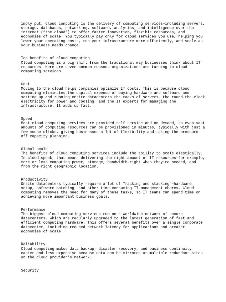 Cloud Computing Assignment Pdf Cloud Computing Platform As A Service