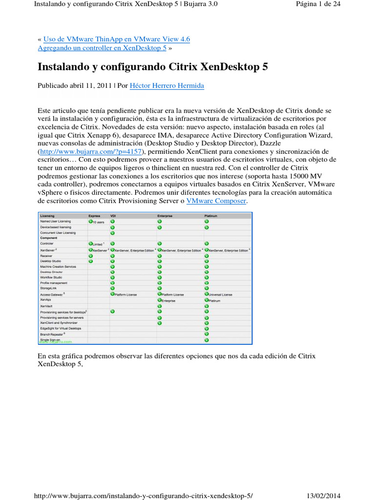 Instalando y Configurando Citrix Xendesk | PDF | Sistemas Citrix | V Mware