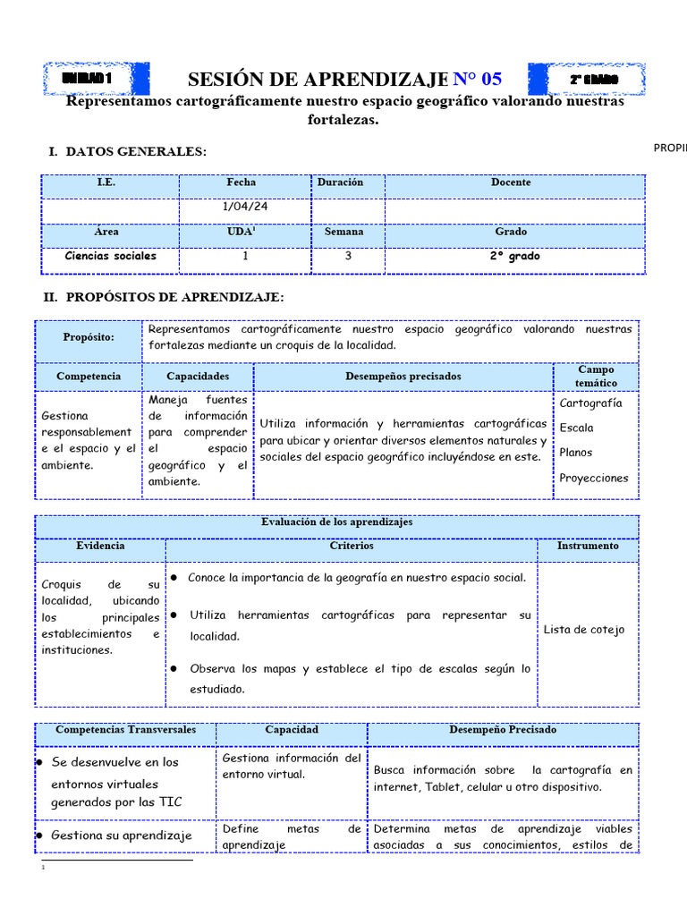Sesión 5 - CC - SS 2do | PDF | Mapa | Cartografía
