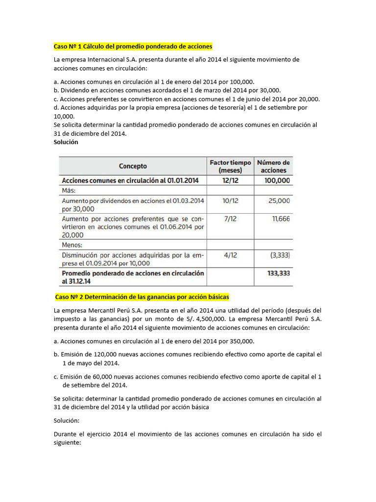 NIC 33 Casos Prácticos 3 | Descargar gratis PDF | Compartir (Finanzas) | Bonos (Finanzas)
