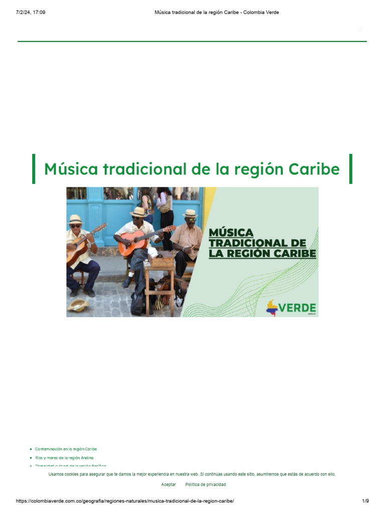 Música Tradicional de la Región Caribe | PDF | Instrumentos musicales ...