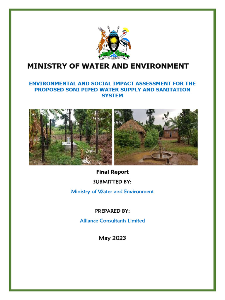 Soni WSSP Final Submission | PDF | Water Supply | Environmental Impact ...
