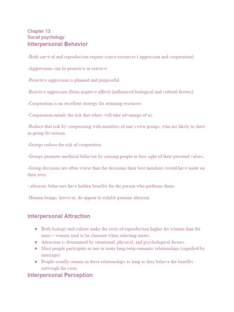 Social Psychology: Interpersonal Behavior Insights | PDF | Psychotherapy | Mental Disorder