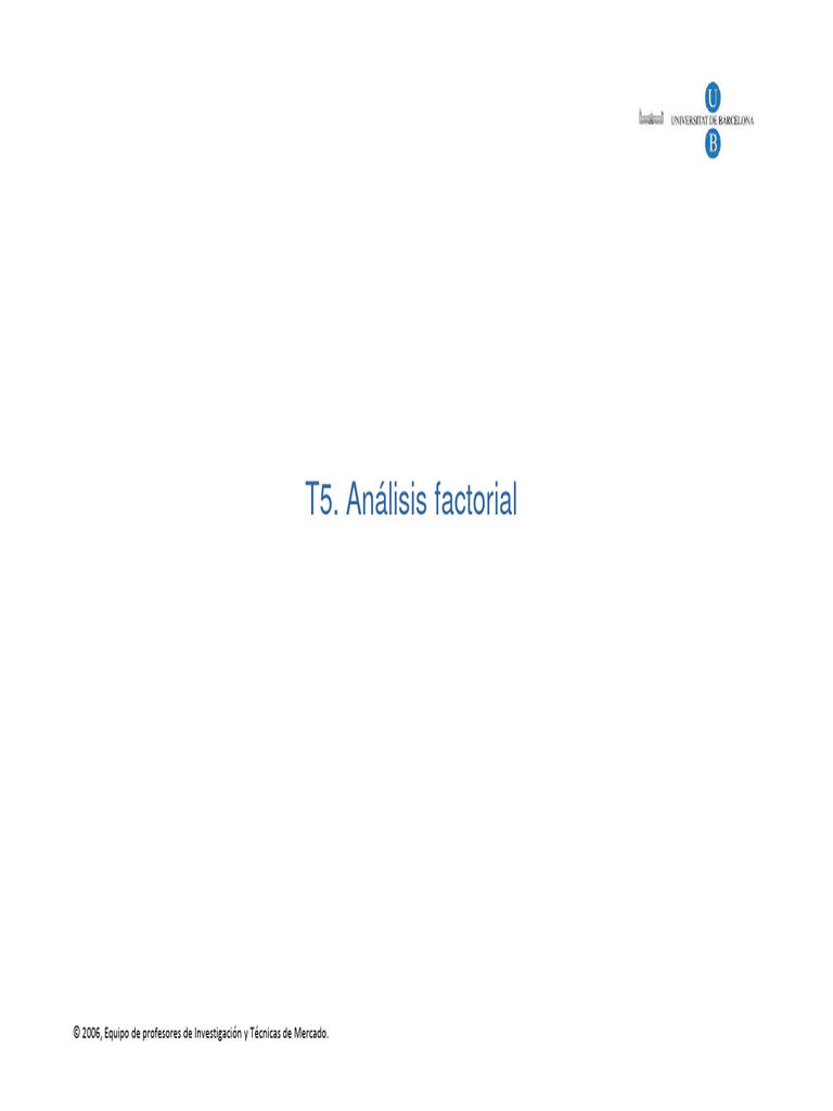 TEMA 5 - Analisis Factorial | PDF | Análisis factorial | Análisis estadístico