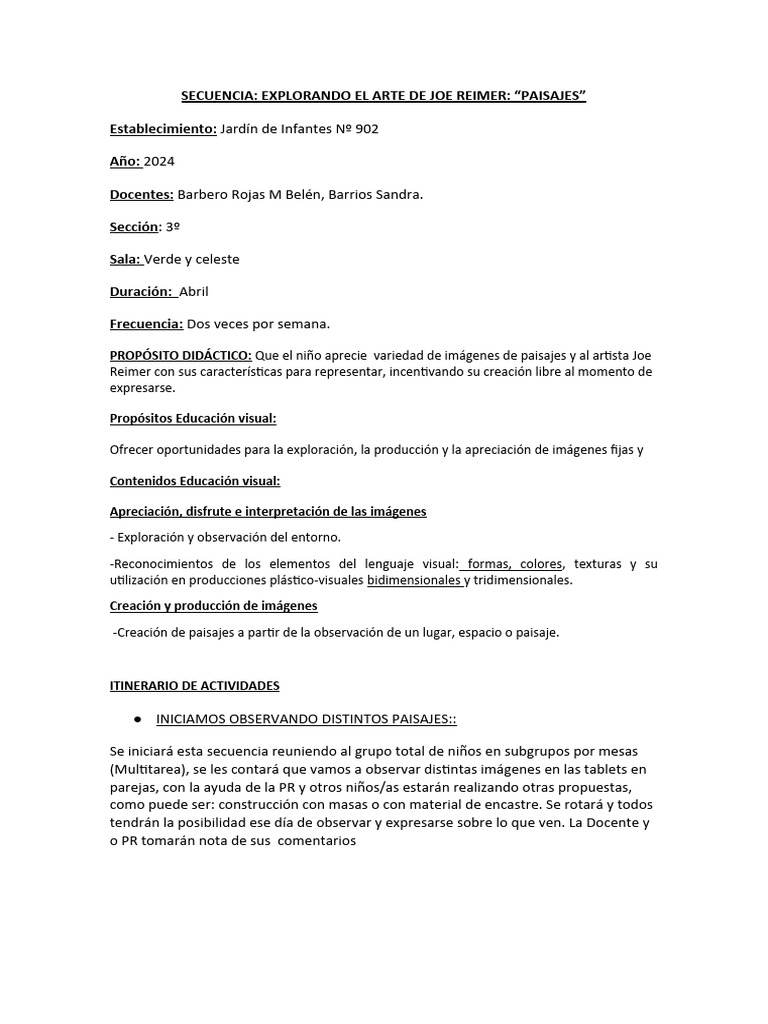 Arte y Paisajes: Joe Reimer en el Aula | PDF | Paisaje