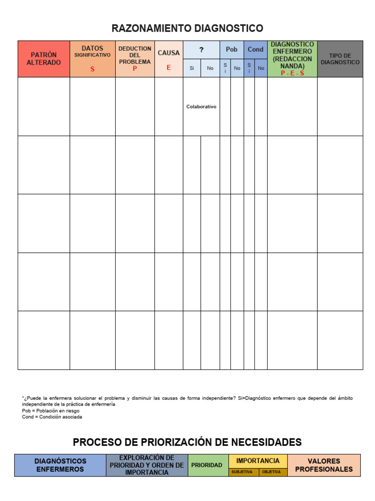 Formato Cuadros PAE Enfermeria | Descargar gratis PDF | Enfermería ...