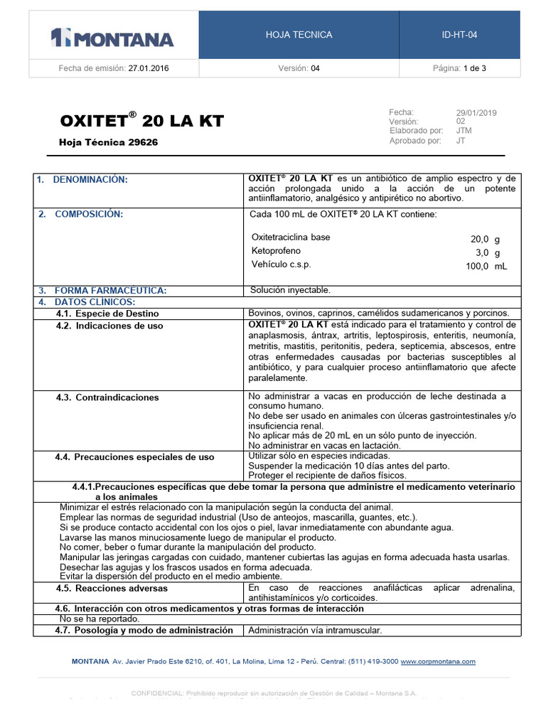 Oxitet® 20 La KT | PDF | Prostaglandina | Droga anti-inflamatoria libre de esteroides