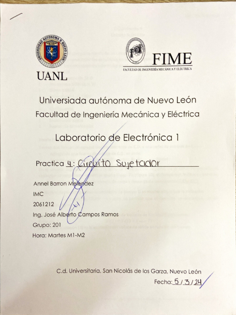 Practica 4 - Circuito Sujetador | PDF