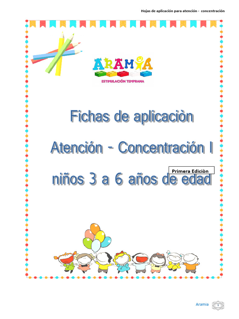 Cuadernillo de Atencion y Concentracion - 3 A 6 Años | PDF | Atención ...