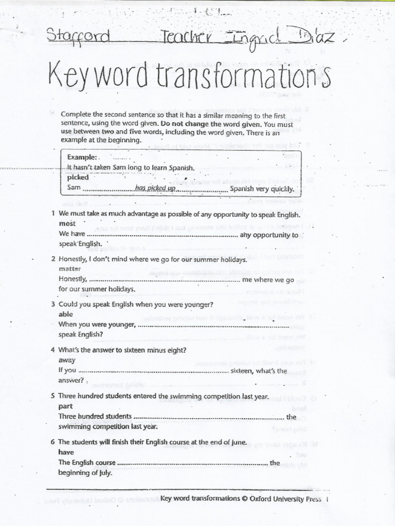 Word Transformations | PDF