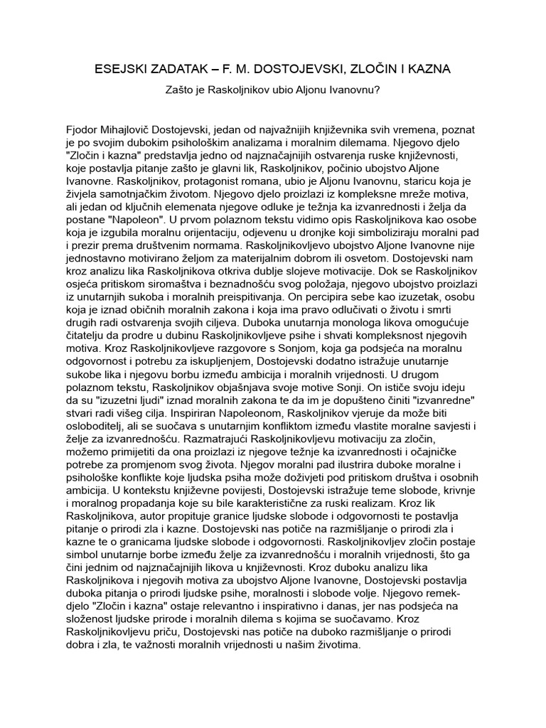 ESEJSKI ZADATAK - Bakunić | PDF