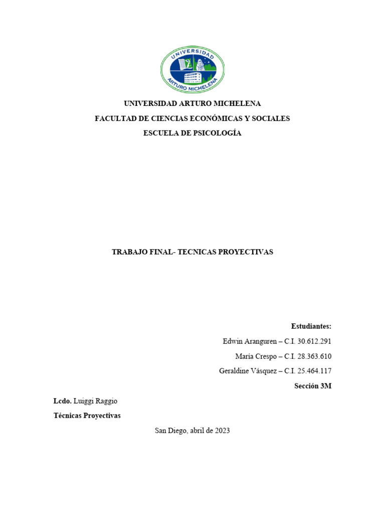 Bateria Trab Final | PDF | Sicología | Ciencias del comportamiento