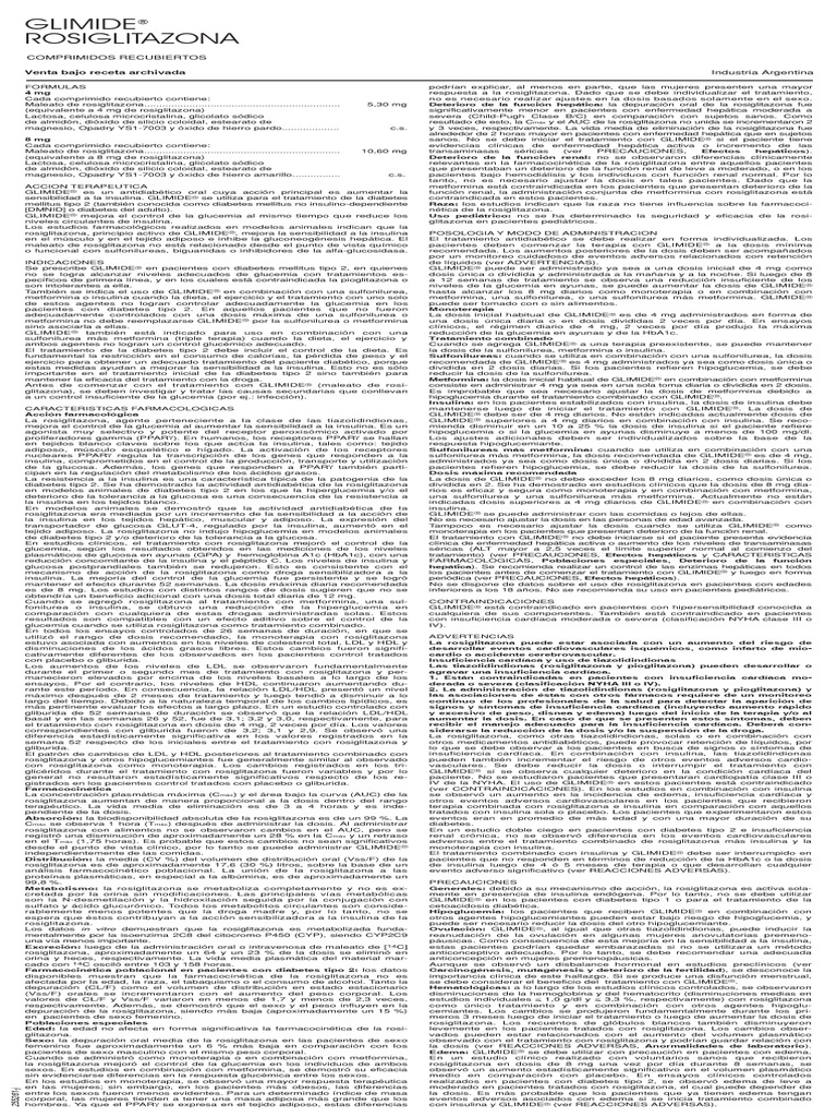 Glimide | Descargar gratis PDF | Diabetes | Resistencia a la insulina