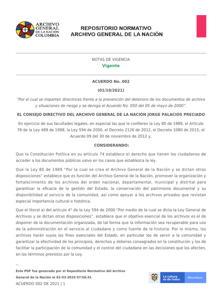 Conservación Documental: Directrices 2021 | PDF | Defensa Civil | Riesgo